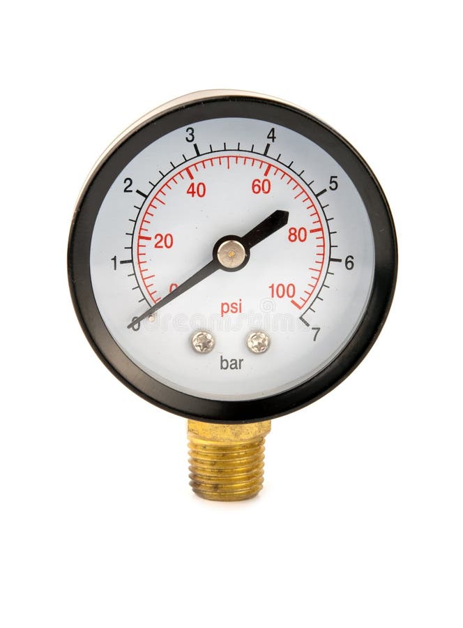 Industrial Pressure Gauge Metter Isolated on White Stock Photo - Image ...