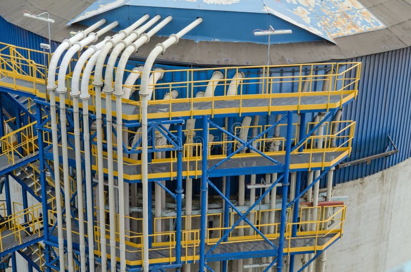 Pressure Pipes on the Building. Stock Image - Image of petroleum, power ...