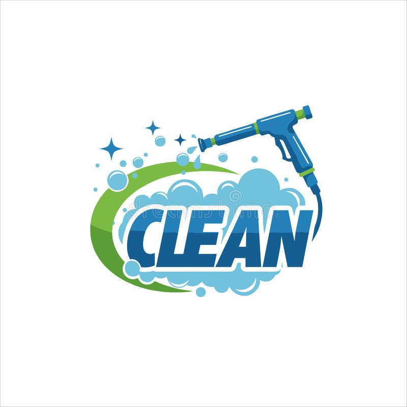 Pressure Power Wash Spray Logo Design Stock Illustration - Illustration ...