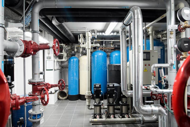 Pressure Pump for Running Water in a Building, Factory Stock Photo ...