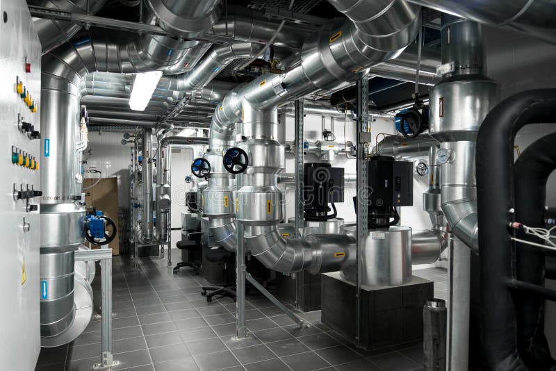 Pressure Pump for Running Water in a Building, Factory Stock Photo ...