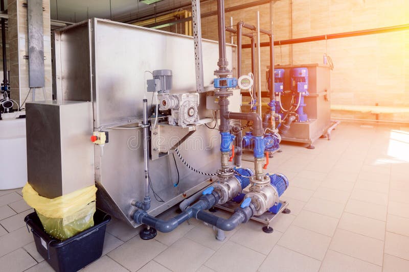 Pressure Sensor in an Industrial Boiler Room. Barometer in the Heating ...