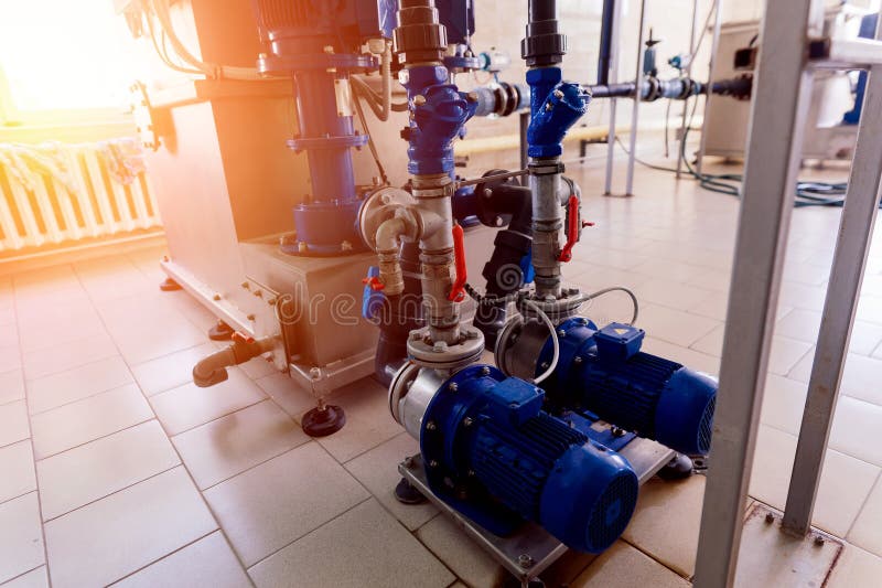 Pressure Sensor in an Industrial Boiler Room. Barometer in the Heating ...