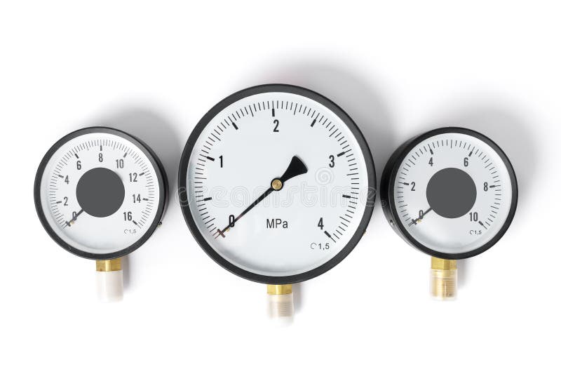 Pipeline Manometer Oil Pressure Gauge Shows 4 MPa. Oil Crude Usa Pump ...