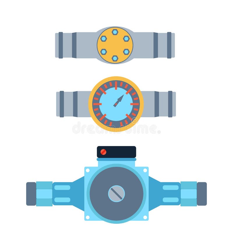 Pressure Sensor Tool on Factory Pipeline Stock Illustration ...