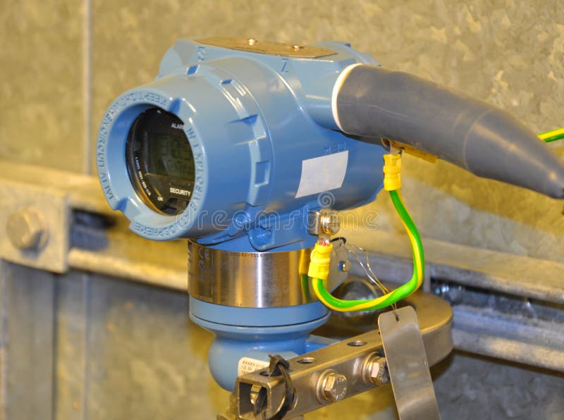 The Pressure Transmitter Installed on Process Equipment Stock Photo ...