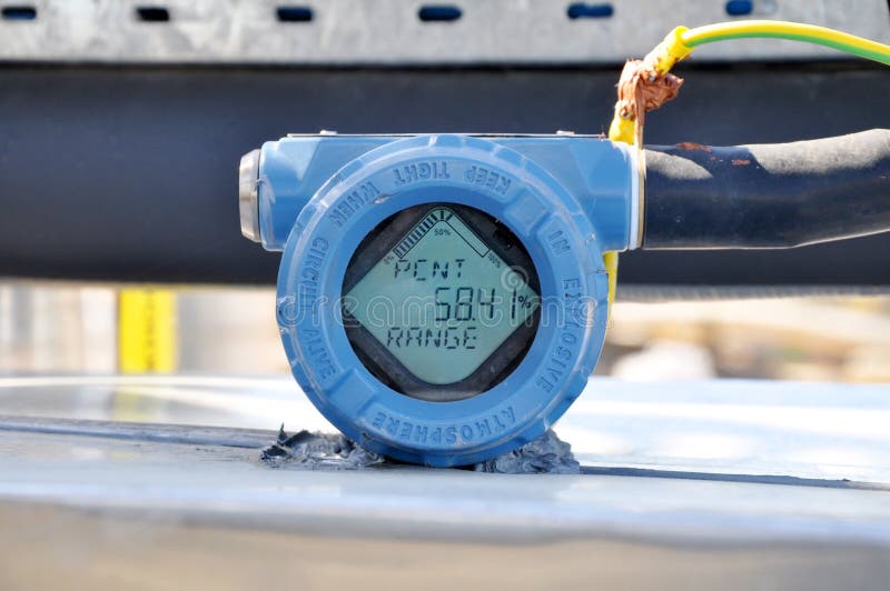 The Pressure Transmitter Installed on Process Equipment Stock Image ...