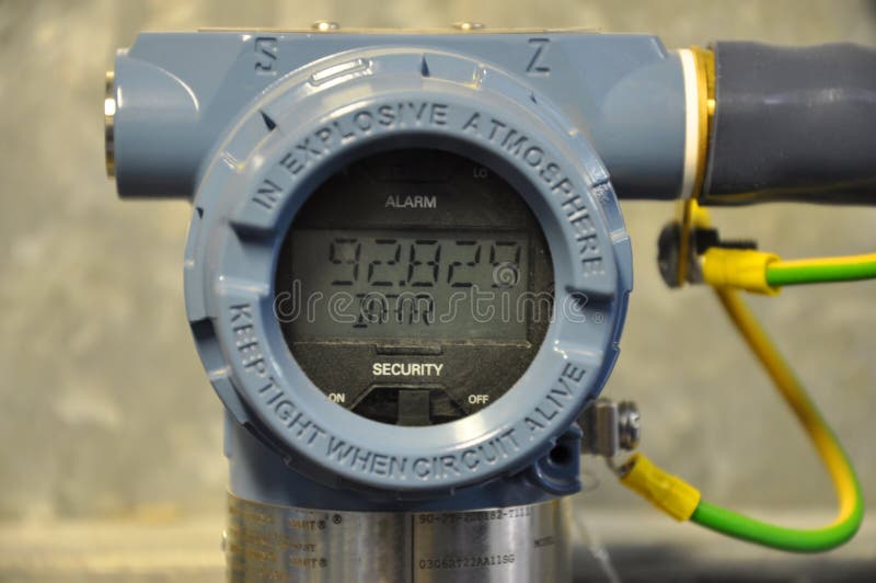 The Pressure Transmitter Installed on Process Equipment Stock Image ...