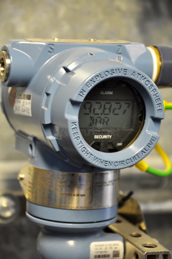 The Pressure Transmitter Installed on Process Equipment Stock Image ...