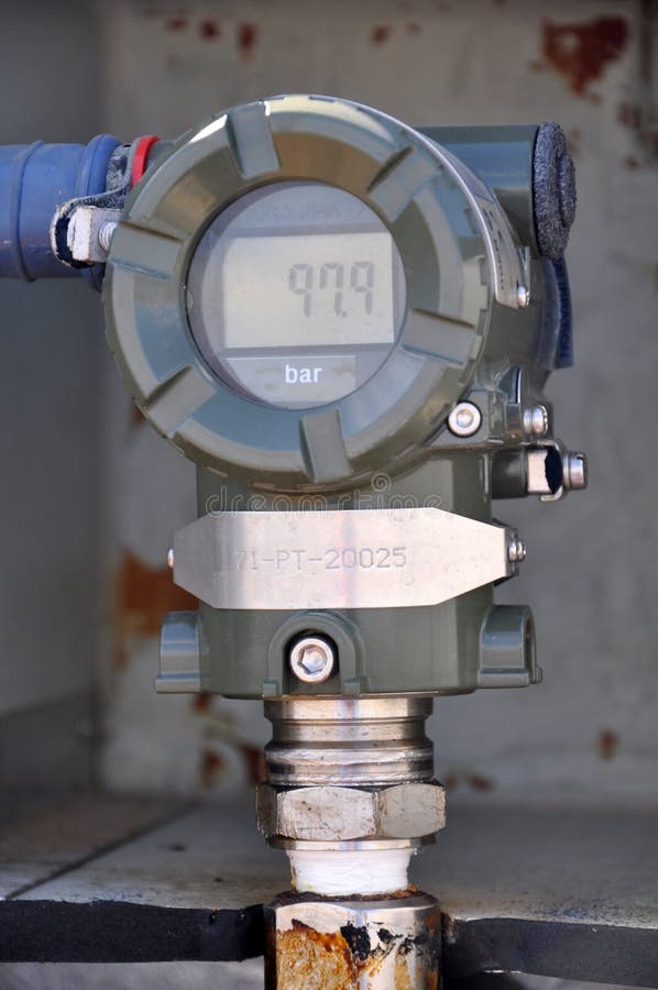 The Pressure Transmitter Installed on Process Equipment Stock Image ...