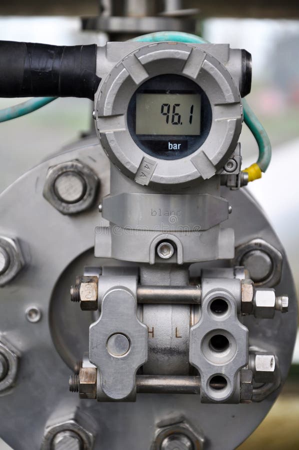 The Pressure Transmitter Installed on Process Equipment Stock Photo ...