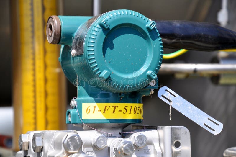 The Pressure Transmitter Installed on Process Equipment Stock Image ...
