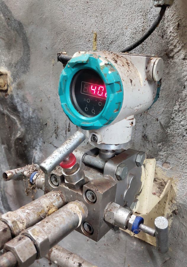 The Pressure Transmitter Installed On Process Equipment Stock Photo ...