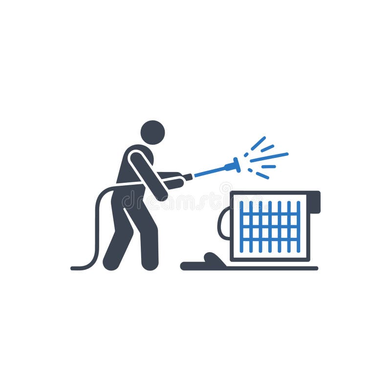 Pressure Washing AC Unit Icon Stock Vector - Illustration of sign, icon ...