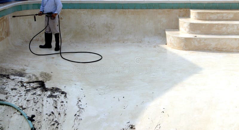 Pressure washing pool stock photo. Image of cleaning, labor - 3159110