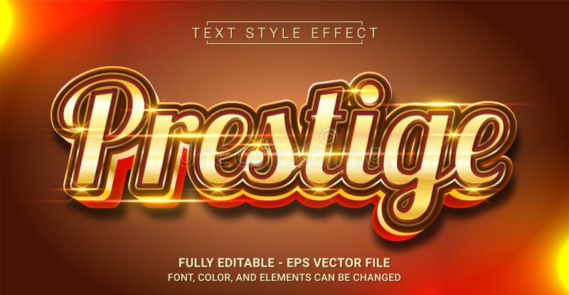 Prestige Text Style Effect. Editable Graphic Text Template Stock Vector ...