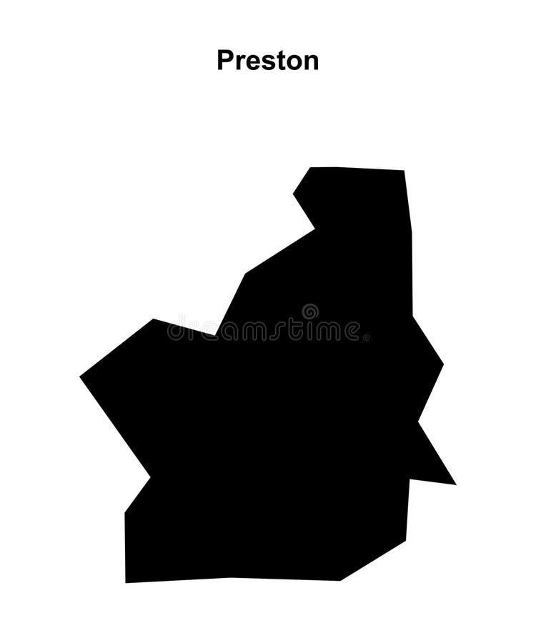 Preston outline map stock vector. Illustration of boundary - 371645751