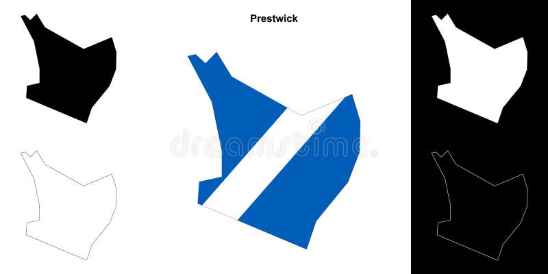Prestwick outline map stock vector. Illustration of vector - 379276586
