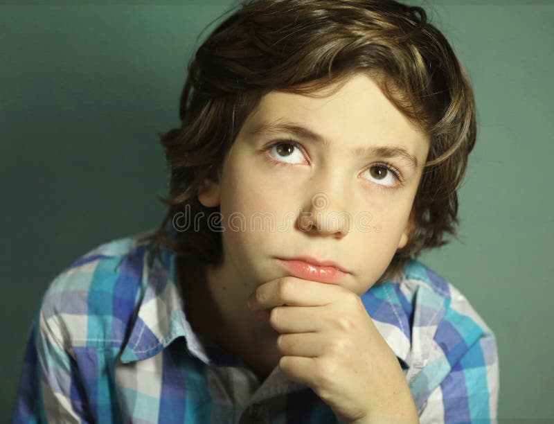 Preteen Handsome Boy Think Over Difficult Issue Stock Photos - Free ...
