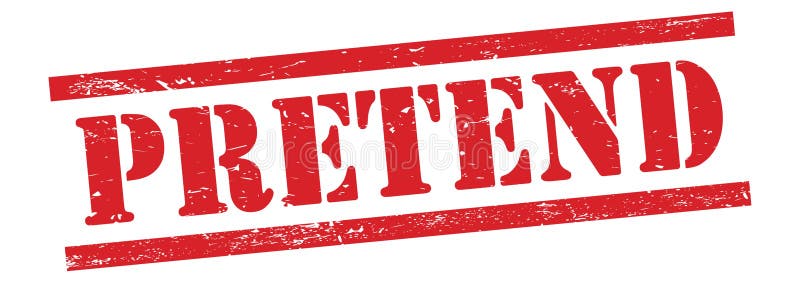 PRETEND Text on Red Grungy Lines Stamp Stock Illustration ...