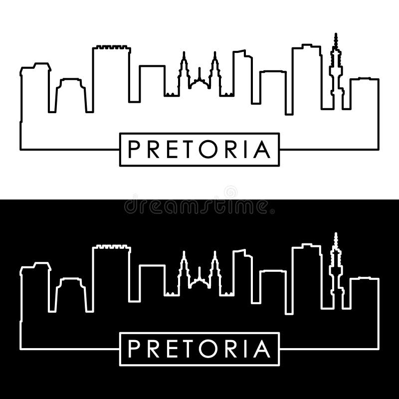 Pretoria Skyline Horizontal Banner. Stock Vector - Illustration of ...