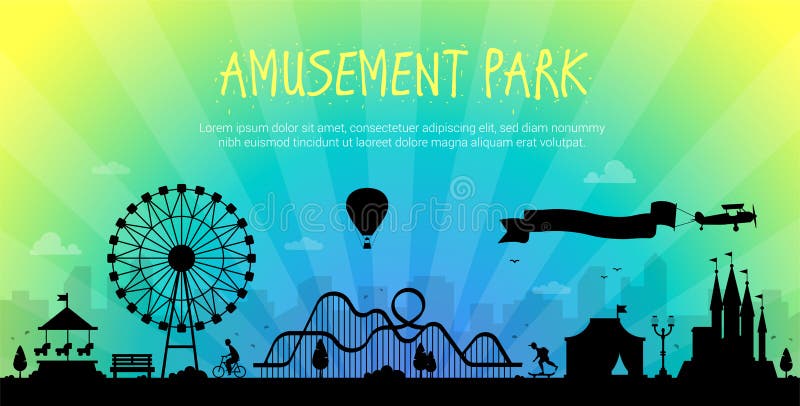 Pretpark vector illustratie. Illustration of hemel, vreugde - 16911919