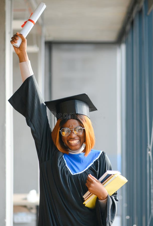 Pretty African American University Graduate Stock Photo - Image of ...