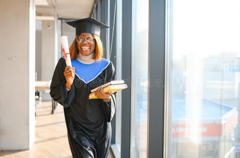 Pretty African American University Graduate Stock Image - Image of ...