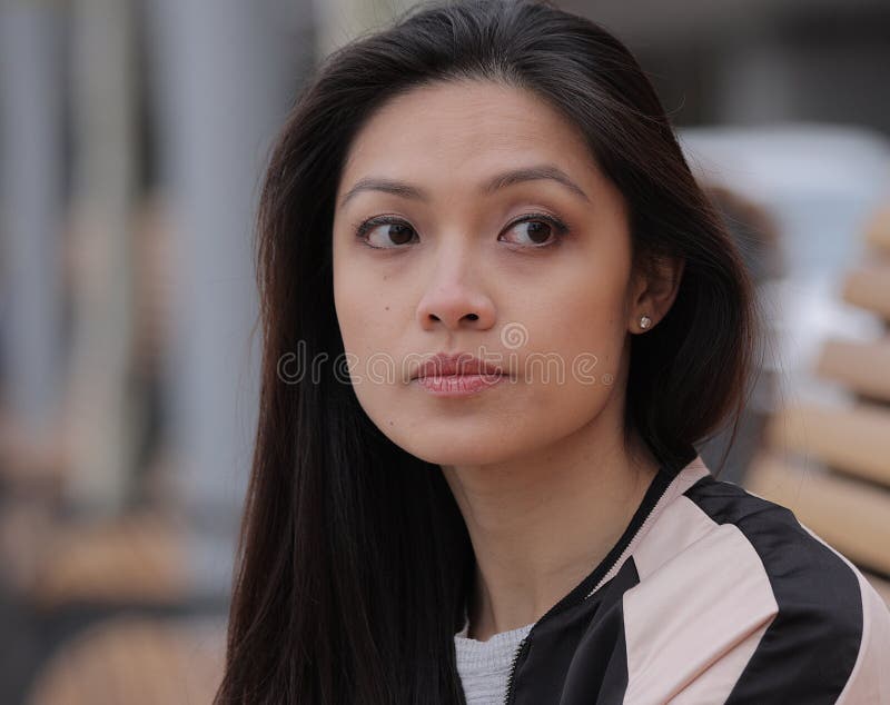 Pretty Asian Girl In A City Close Up Shot Stock Image Image Of