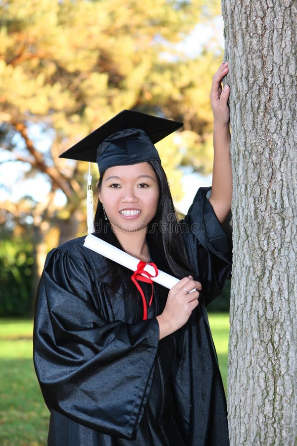 Pretty Asian Graduation Woman Stock Photo - Image of ceremony, goal ...