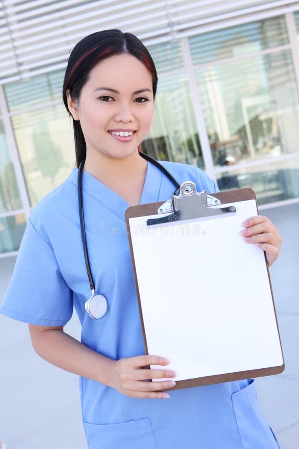 Pretty Asian Nurse at Hospital Stock Image - Image of nurse, instrument ...