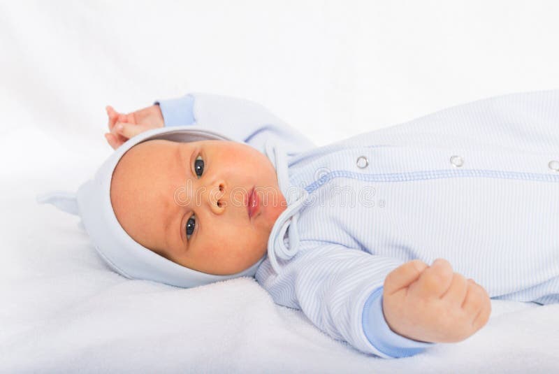 Quiet Baby with His Stuffed Animal Stock Photo - Image of infant ...