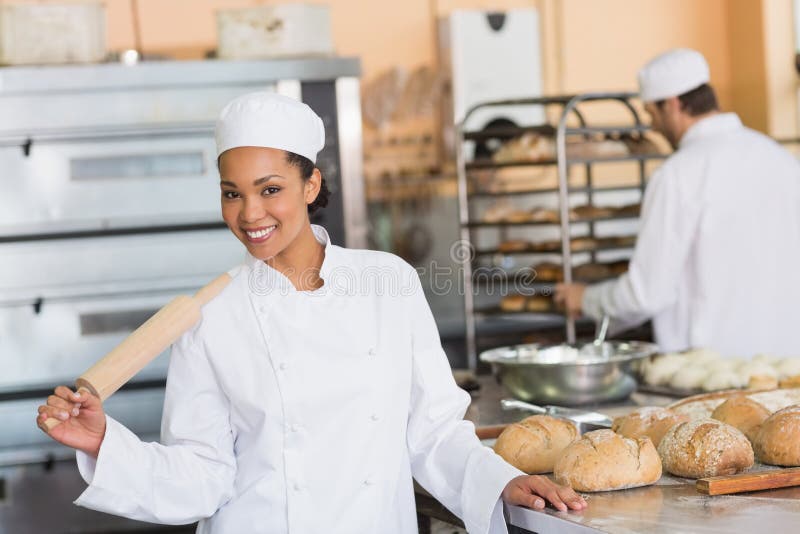 Pretty Baker Smiling at Camera Stock Photo - Image of commercial ...