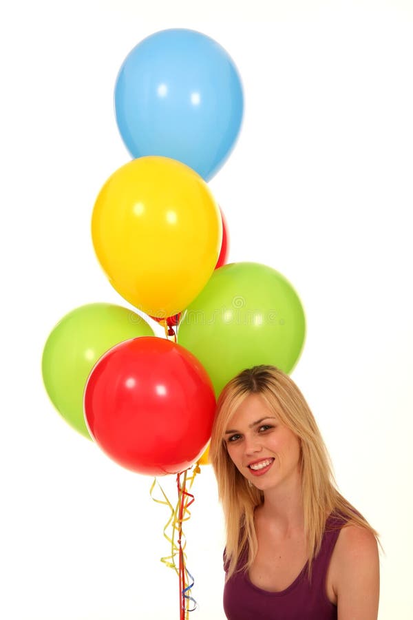 Pretty Girl and Balloons stock photo. Image of adult - 12255736