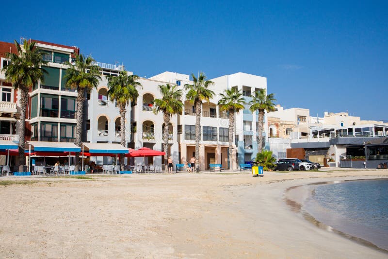 Pretty Bay Beach in Birzebbuga, Malta Editorial Photo - Image of ...