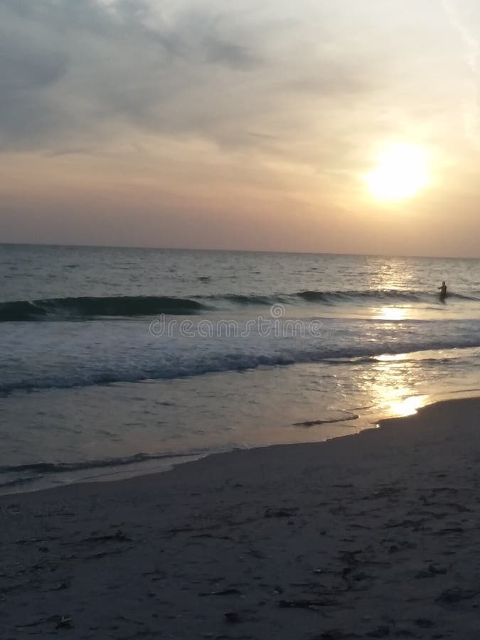 Pretty Beach Sunset stock image. Image of beach, sunset - 146036961