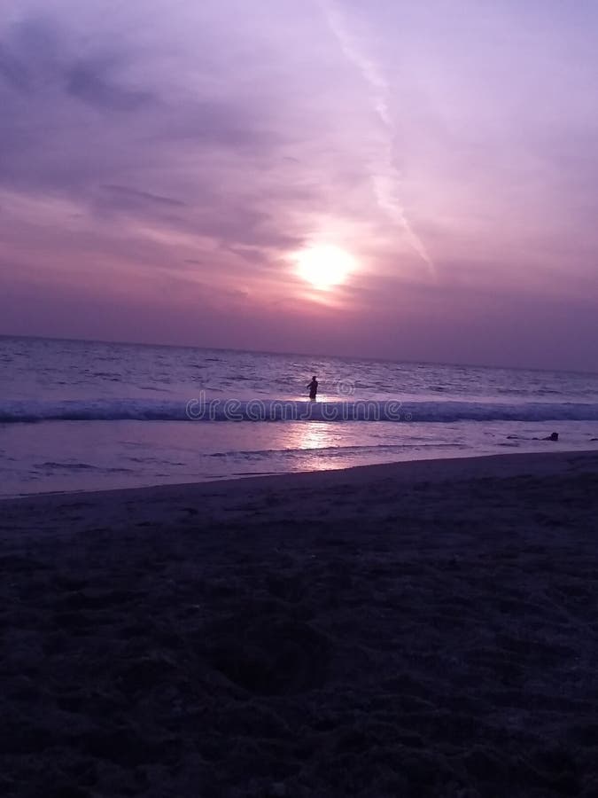 Pretty Beach Sunset stock image. Image of beach, sunset - 146036919