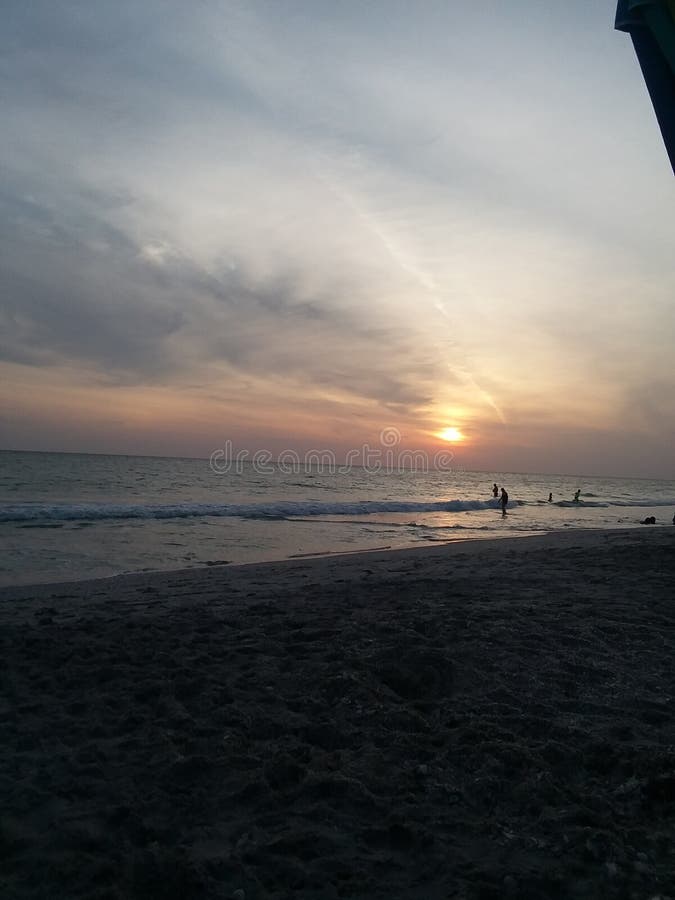 Pretty Beach Sunset stock image. Image of sunset, beach - 146036937