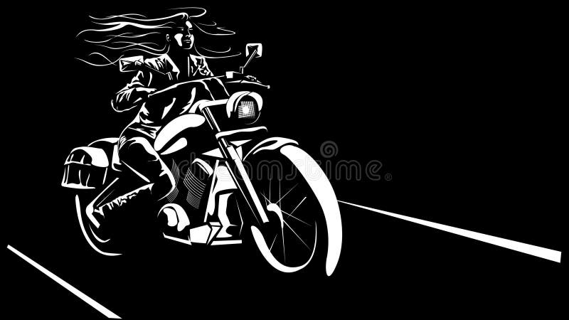 Pretty biker woman stock vector. Illustration of style - 19661613