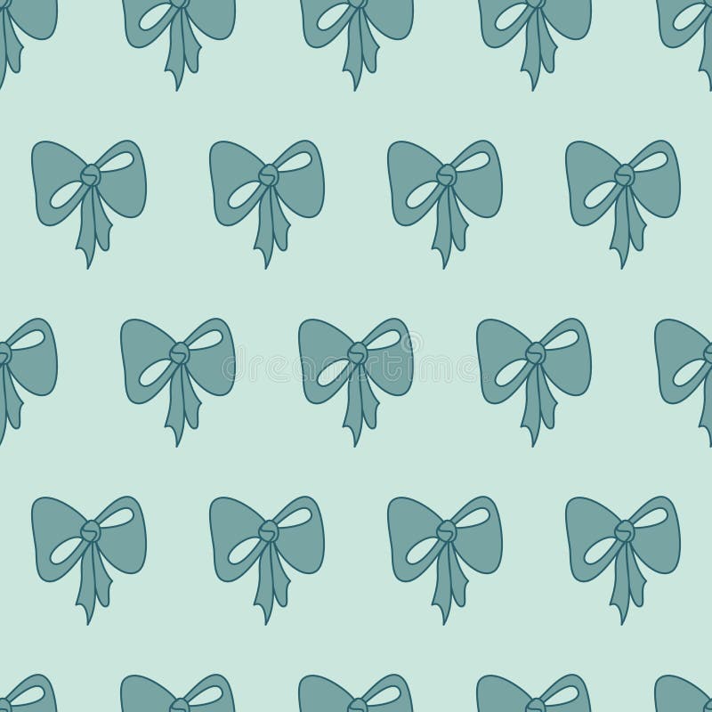 Pretty Blue Seamless Pattern with a Bow for Textile and Packaging ...