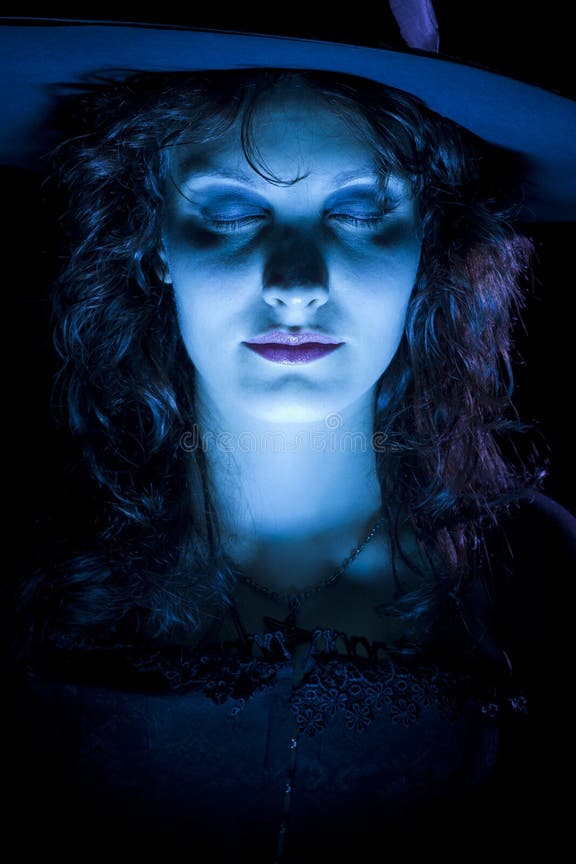 Pretty Blue Witch stock photo. Image of female, witch - 15901884