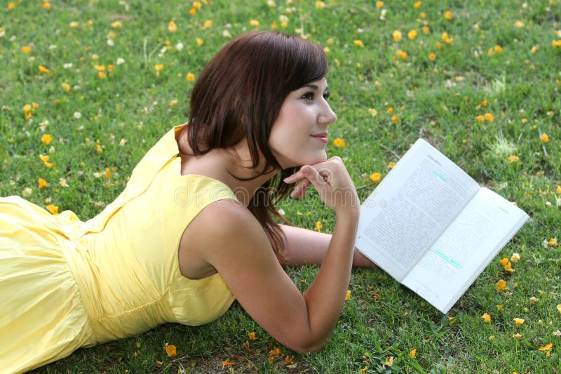 Pretty Book Reader stock image. Image of literature, adult - 7394571