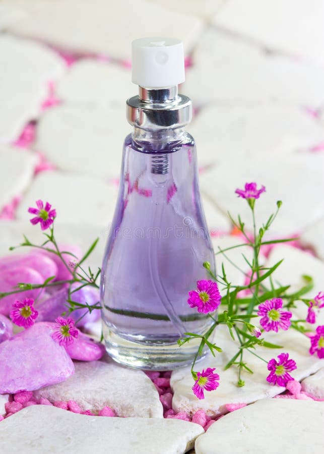 Pretty bottle of perfume stock image. Image of aroma - 32329055