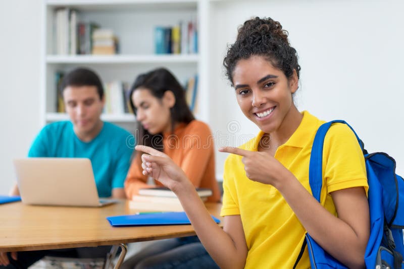 Pretty Brazilian Female Students with Group of Computer Science ...