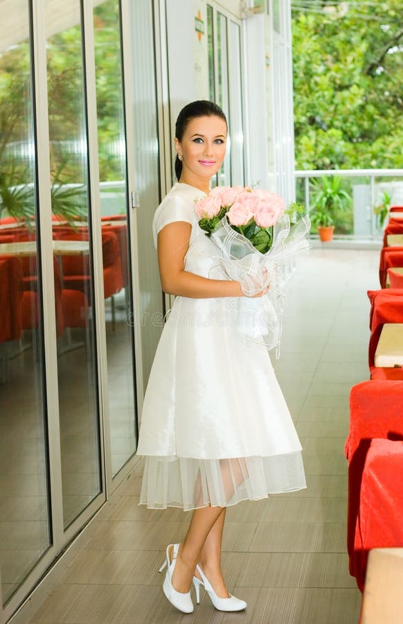 Pretty Bride Girl with Roses Stock Photo - Image of hope, holiday: 7239586