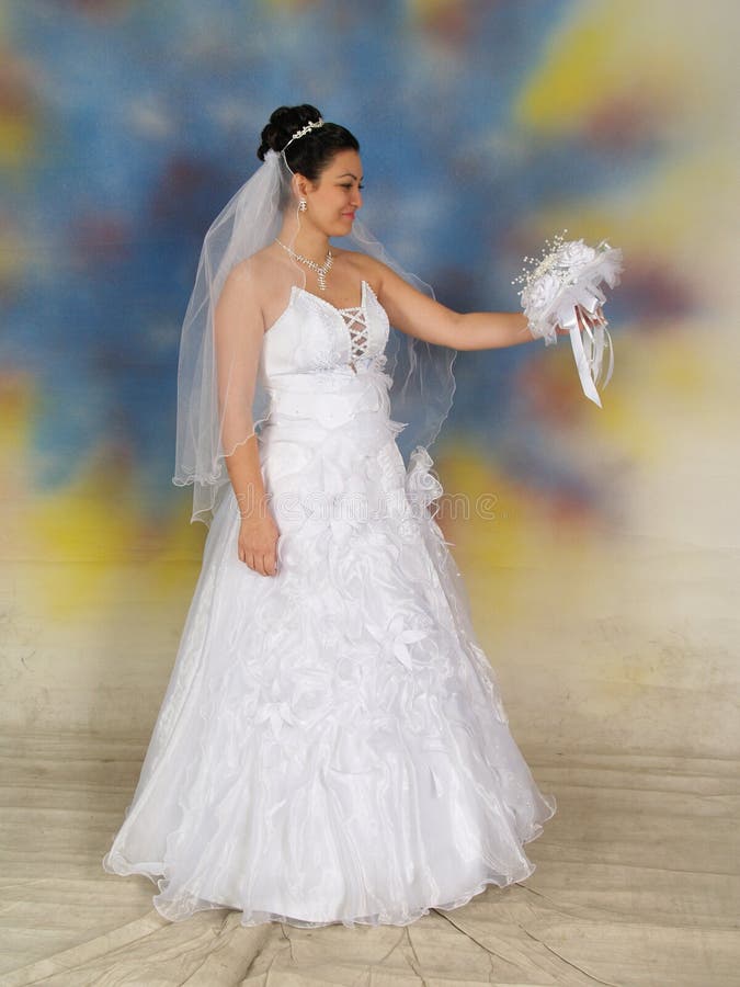 Pretty Bride In Wedding Dress Stock Photo - Image of beauty, objects ...