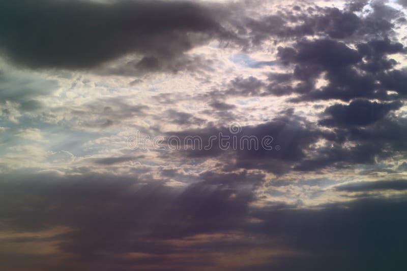 Pretty Bright with Sun Rays Clouds on the Sky for Using in Design As ...