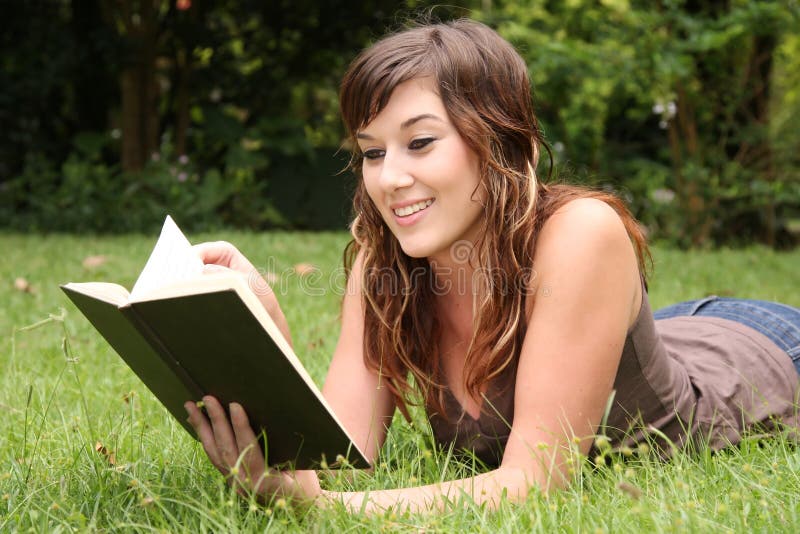 Pretty Brunette Book Reader Stock Photo - Image of fresh, attractive ...