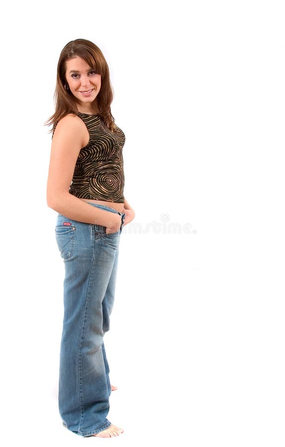 Pretty Brunette Fullbody Shot Standing Stock Image - Image of full ...