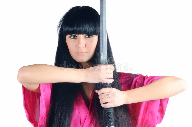 Pretty brunette ninja stock photo. Image of black, japanese - 11625790